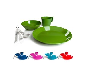 0904977731366 - GSI Cascadian Geschirr Set Camping Essgeschirr Besteck Reise Picknick Outdoor Farbe Grün