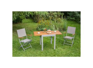 4033662995380 - Naxos Set 3tlg 2 Naxos Klappsesse l 1 Balkonausziehtisch 65 (130) x 65 cm