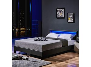 4058166017369 - Led Bett astro Farbe Dunkelgrau Größe 140 x 200 cm Bett Mit Matratze 180X200 - Home Deluxe