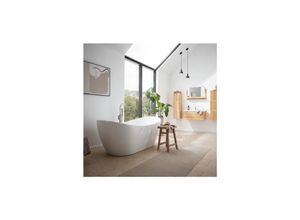 4058166055552 - Freistehende Badewanne mit Whirlpoolfunktion - ovalo plus - Maße 180 x 90 x 72 cm - inkl komplettem Zubehör i Whirlwanne Whirlpool für 2 Personen