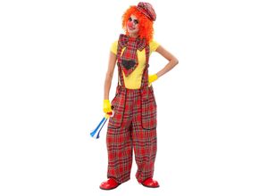 4002162312423 - Clown-Latzhose und Riesenkrawatte unisex rot