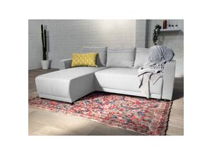 3701061733711 - Bestmobilier - Pilea - ecksofa beidseitig montierbar 4-sitzer - schlaffunktion und bettkasten - aus stoff - grau