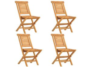 8720845743741 - Bonnevie - Gartenstühle 4 Stk Gartensessel Klappbar 47x63x90 cm Massivholz Teak vidaXL