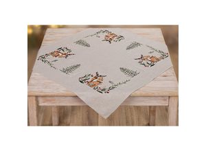 4058896347279 - Stickmitteldecke Winterwald & Rehe