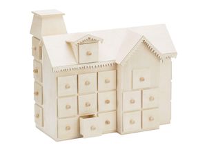 4058896139454 - Adventskalender Haus aus Holz 33 x 17 x 29 cm