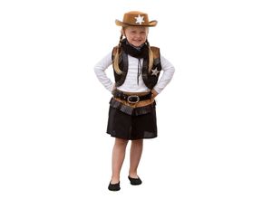 4002162583786 - Cowgirl Kostüm für Kinder schwarz braun