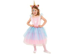 4058896352051 - Kinder-Kleid Einhorn rosa blau