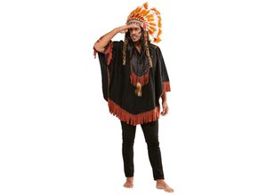 8714438783306 - Indianer-Poncho Notaku für Herren schwarz