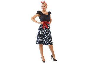 4015101966809 - Fifties-Kleid für Damen blau-weiß