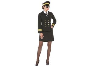 8008837591939 - Pilotin Kostüm für Damen schwarz