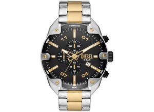 4064092189698 - Chronograph DIESEL SPIKED DZ4627 Armbanduhren schwarz (silbergoldfarben) Herren Hochzeitsmode Quarzuhr Armbanduhr Herrenuhr Stoppfunktion Edelstahlarmband