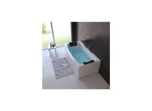 4058166073495 - Whirlpool Badewanne - noor - weiß mit Handbrause und Massage - ca 173 x 80 x 84 cm i Indoor Badewanne Spa 2 Personen - Home Deluxe