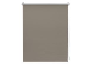 4250434159829 - Seitenzugrollo ORIGINAL Klemmfix Hitzeschutz Rollos Gr 150 cm 110 cm grau (taupe taupe) Verdunkelungsrollos Rollo mit Thermobeschichtung