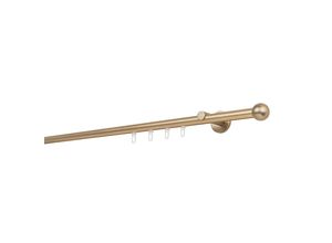 4066866103473 - Gardinenstange MYDECO 20mm Ball Wandträger 65 cm Gardinenstangen Gr L 160 cm 1 läufig grau (messingfarben) Gardinenstangen Wandmontage