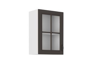 4262354976783 - Glashängeschrank 40 cm Stilo Grau Küchenzeile Küchenblock Landhaus Einbauküche