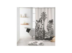 4059865126901 - Palmen Duschvorhang 180x200 + Ringe Badewannenvorhang Wannen Bad Dusche Vorhang
