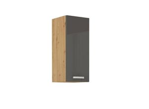 4260304597071 - Hängeschrank 30 cm Eiche Artisan + Grau Hochglanz Küchenzeile Küchenblock Küche