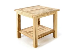 4051814388873 - Beistelltisch Blumenhocker Balkon Terrasse Teak-Holz natur 50x50cm