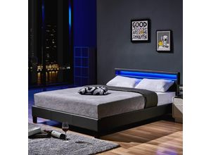 4058166017369 - Led Bett astro Farbe Dunkelgrau Größe 140 x 200 cm Bett Mit Matratze 180X200 - Home Deluxe