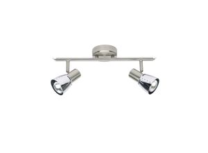 4004353036552 - Lampe Lava Spotrohr 2flg eisen chrom 2x R50 E14 40W geeignet für Reflektorlampen (nicht enthalten) Köpfe schwenkbar - silber - Brilliant