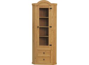 4260436826254 - Eckschrank New Mexico Kiefer massiv natur Mexiko Wohnzimmer Vitrine Schrank