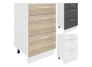 4051814423192 - Küchenschrank Breite 50 cm Schublade Unterschrank Küche Küchenmöbel Esilo (Farbe Weiß   Anthrazit)