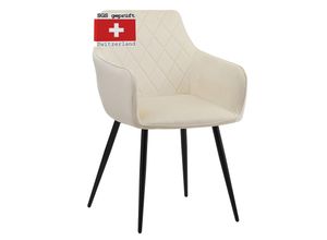 4250263742049 - Esszimmerstühle 1er Set SALO Beige - Modern und Stilvoll bequemer Polsterstuhl - Eleganter Küchenstuhl Stuhl Esszimmer oder Esstisch Stuhl im Retro-Look