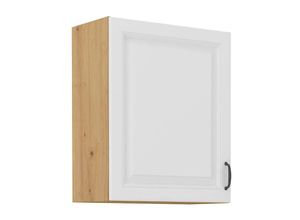 4260304598184 - Hängeschrank 60 cm Stilo Weiss + Eiche Artisan Küchenzeile Küchenblock Küche