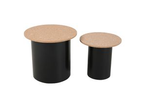 4059865170362 - 2er Set Beistelltisch Cork Couchtisch Wohnzimmertisch Sofatisch Kaffeetisch