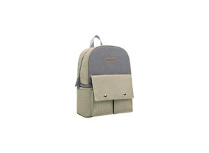 3801108020740 - Kikkaboo Wickeltasche Nia Rucksack Reißverschlussöffnung verschiedene Fächer beige