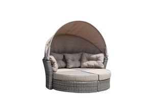 4050747364107 - Klappbares Verdeck Relaxinsel MARBELLA Alu + Polyrattan grau bicolor Polster taupe