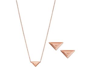 4064092289268 - Ohrring und Ketten Set EMPORIO ARMANI Schmuckset Mulitpack Schmuck Geschenk Edelstahl Dreieck EGS3121SET Schmuck-Sets rosegold (roségoldfarben edelstahlfarben) Damen Brautschmuck