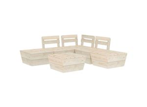 8720286276419 - Bonnevie - 6-tlg Garten-Paletten-Lounge-SetGartenmöbel-Set Imprägniertes Fichtenholz vidaXL