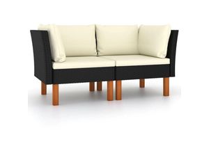 8720286208267 - Bonnevie - Ecksofas 2 Stk Poly Rattan und Eukalyptus Massivholz vidaXL605927