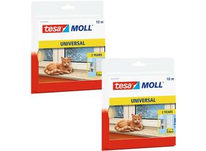 4063565204395 - Moll Universal Schaumstoff im 2er Pack - Schaumstoffdichtung zum Isolieren von Spalten im Haushalt selbstklebend - Weiß - 2x 10 m x 9 mm x 55 mm