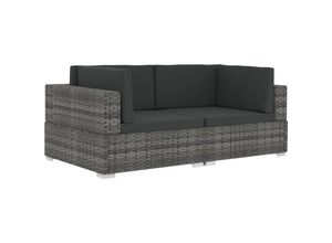 8719883759210 - Bonnevie - Ecksofas 2 Stk mit Auflagen Poly Rattan Grau vidaXL906161