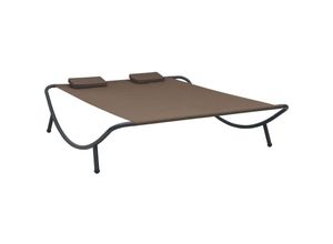 8719883762913 - Bonnevie - Outdoor-Loungebett Stoff Braun vidaXL792478