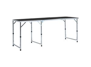 8719883767994 - Bonnevie - Klappbarer Campingtisch Grau Aluminium 180 x 60 cm vidaXL996745