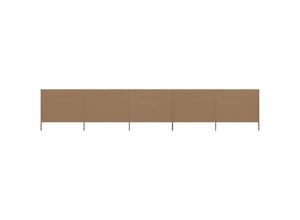 8719883744902 - Bonnevie - 5-teiliges Windschutzgewebe 600 x 120 cm Taupe vidaXL