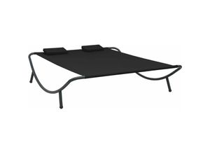 8720286137567 - Bonnevie - Garten-SonnenliegeLiegestuhl Stoff Schwarz vidaXL