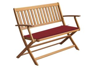 8720286281727 - Gartenbank mit Auflage 120 cm Massivholz Akazie vidaXL - Rot