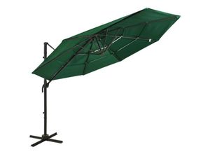 8720286165119 - Bonnevie - SonnenschirmGartenschirm mit Aluminium-Mast 4-lagig Grün 3x3 m vidaXL