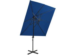 8720286181690 - Bonnevie - AmpelschirmSonnenschirm mit Lüftung Azurblau 250x250 cm vidaXL