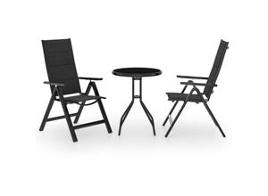 8720286407103 - Bonnevie - 3-tlg Bistro-Set Schwarz und Anthrazit vidaXL204256