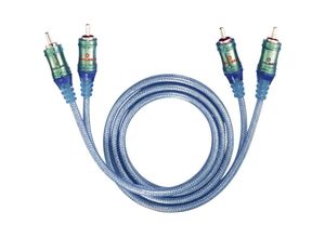 4003635920206 - Cinch Audio Anschlusskabel [2x Cinch-Stecker - 2x Cinch-Stecker] 100 m Transparent-Blau vergoldete Steckkontakte Ice Blue