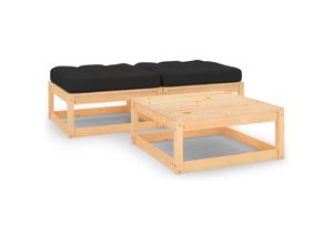 8720286694794 - 3-tlg Garten-Lounge-Set，Gartenmöbel-Set mit Kissen Kiefer Massivholz vidaXL