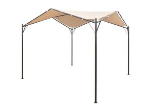 8718475507307 - Bonnevie - Pavillon Familienzelt Partyzelt Überdachung 4x4 m Stahl Beige vidaXL