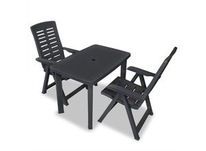 8718475599319 - 3-tlg Bistro-Set Kunststoff Anthrazit vidaXL - Anthrazit