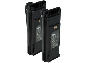 4069099576663 - 2x Akku kompatibel mit Motorola DP1400 GP3188 EP450 CP380 CP360 Funkgerät Walkie Talkie (1400 mAh 72 v NiMH) + Gürtelclip - Vhbw