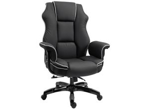 4251774974929 - Bürostuhl ergonomisch schwarz 665 x 55 x 123-129 cm (BxLxH) Schreibtischstuhl Gamingstuhl Drehstuhl Chefsessel